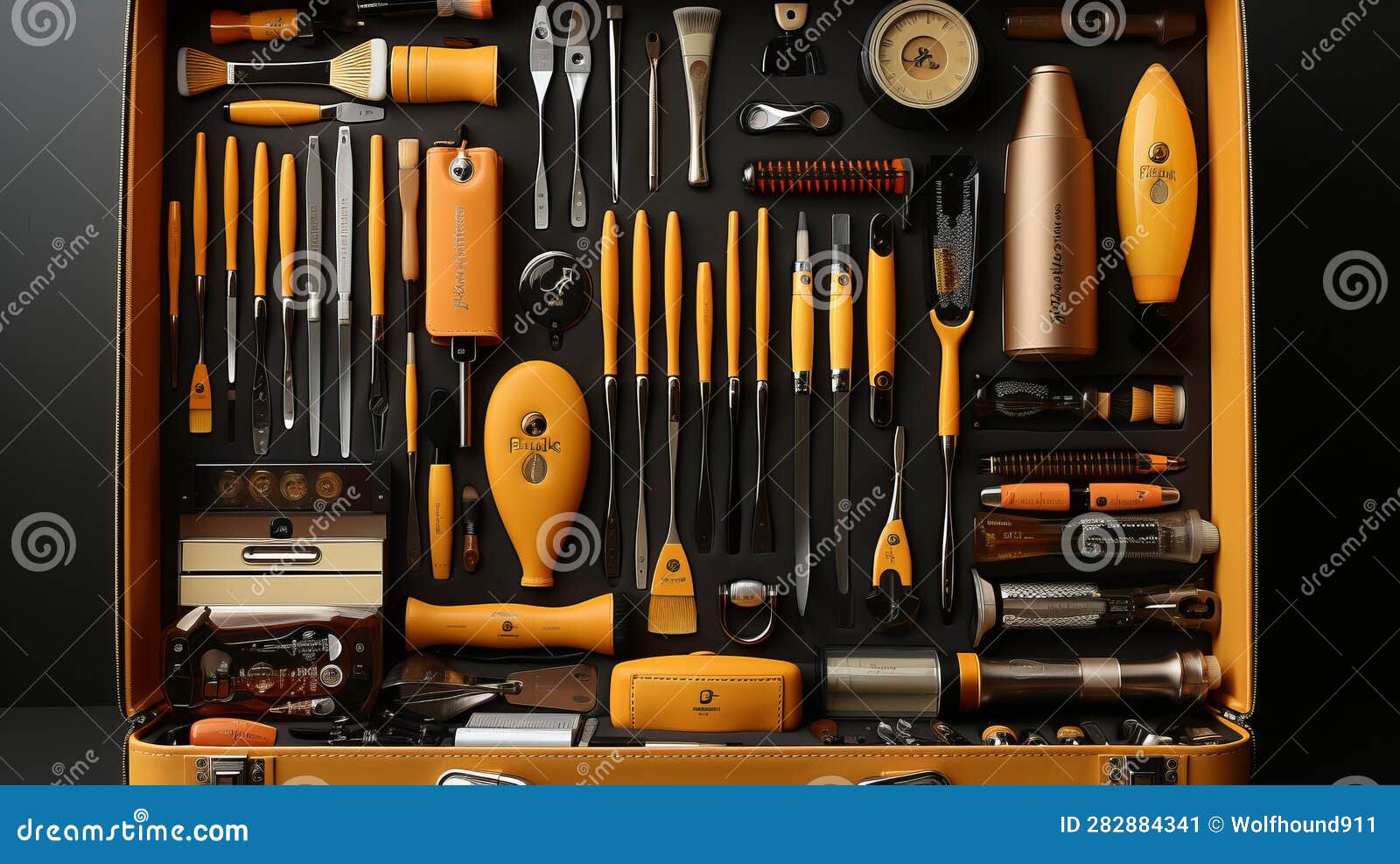 Collection of Professional Hair Dresser Tools . Generative AI Stock ...