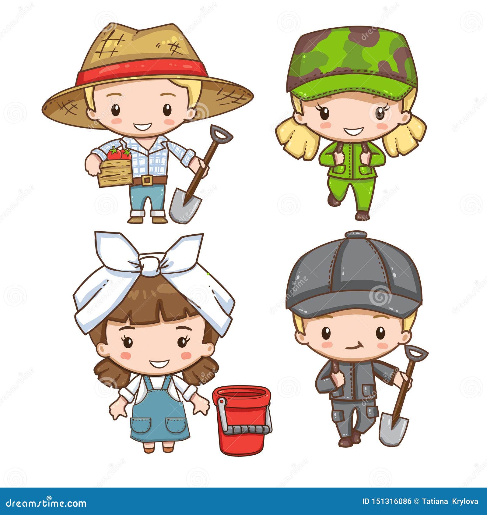 Collection of Professional People Isolated on White Background. Stock ...