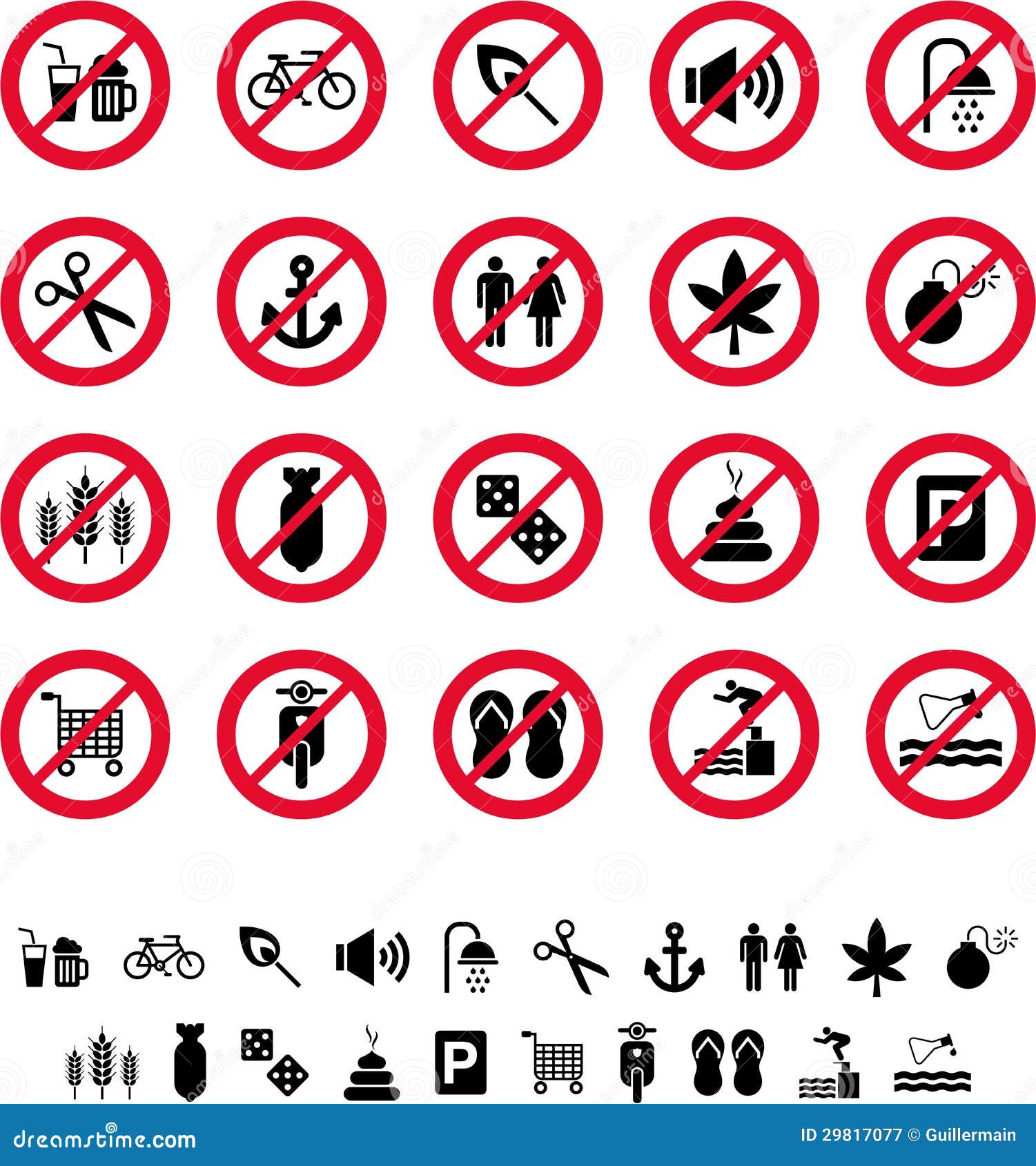 Prohibition signs stock vector. Illustration of internet - 29817077