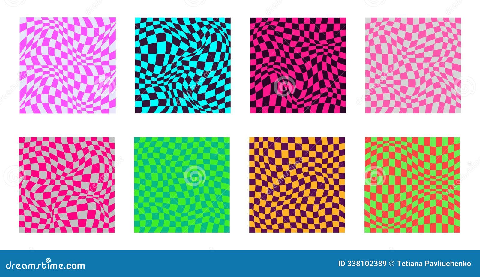 Psychedelic Checkerboard Pattern Stock Illustration - Illustration of ...
