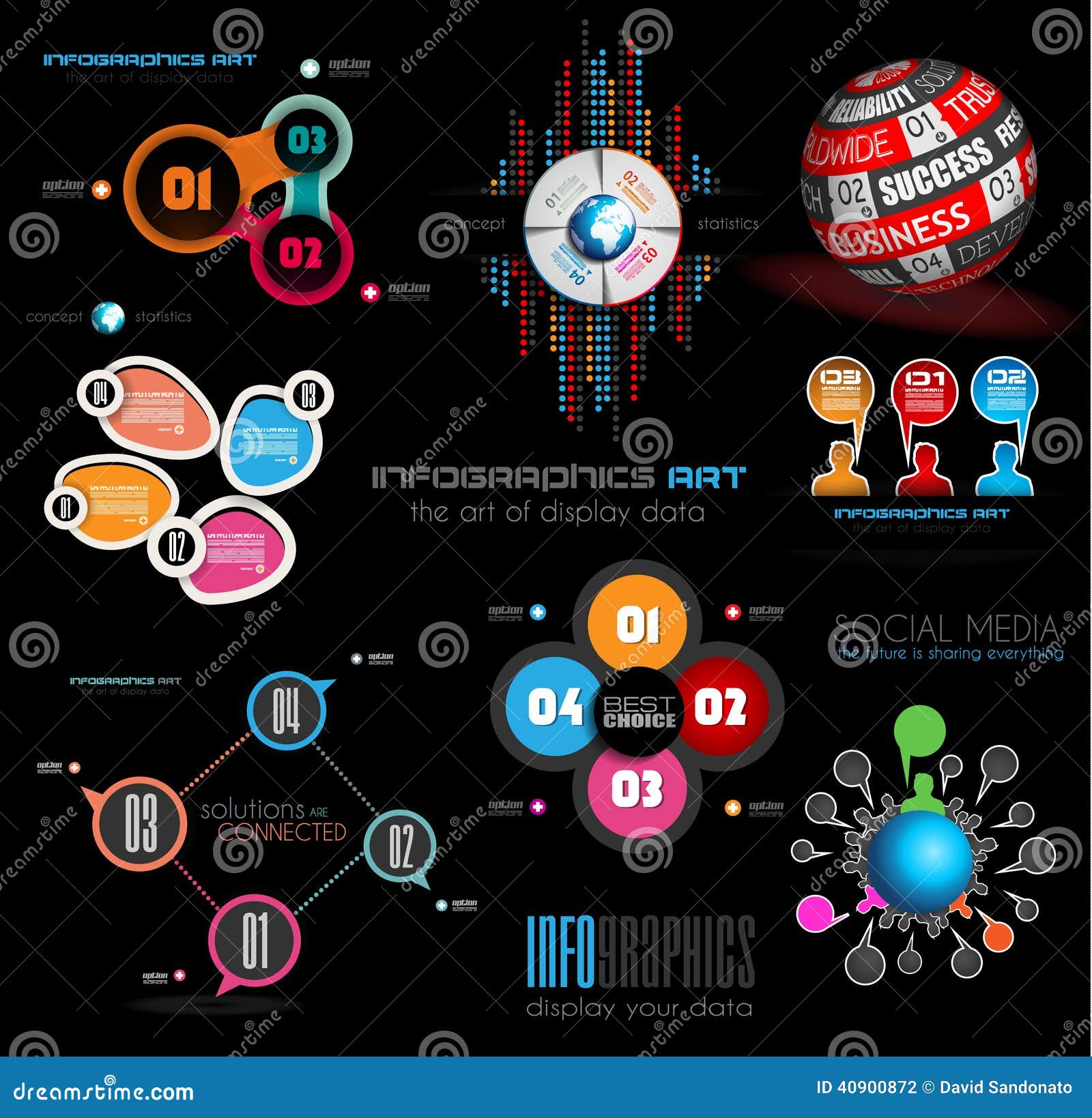Collection of Quality Infographics Background. Stock Vector ...