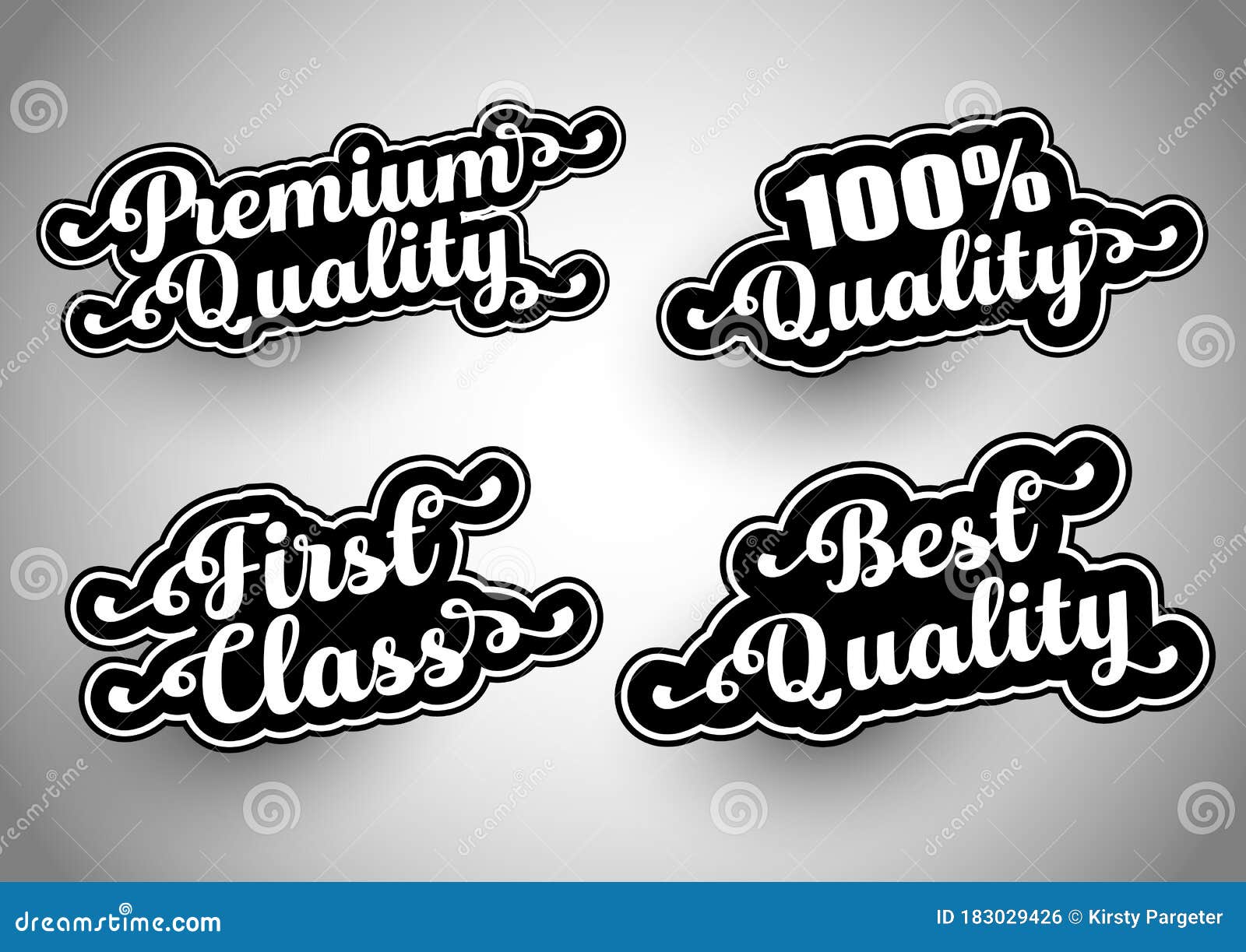 Collection of Quality Themed Sticker Designs Stock Vector ...