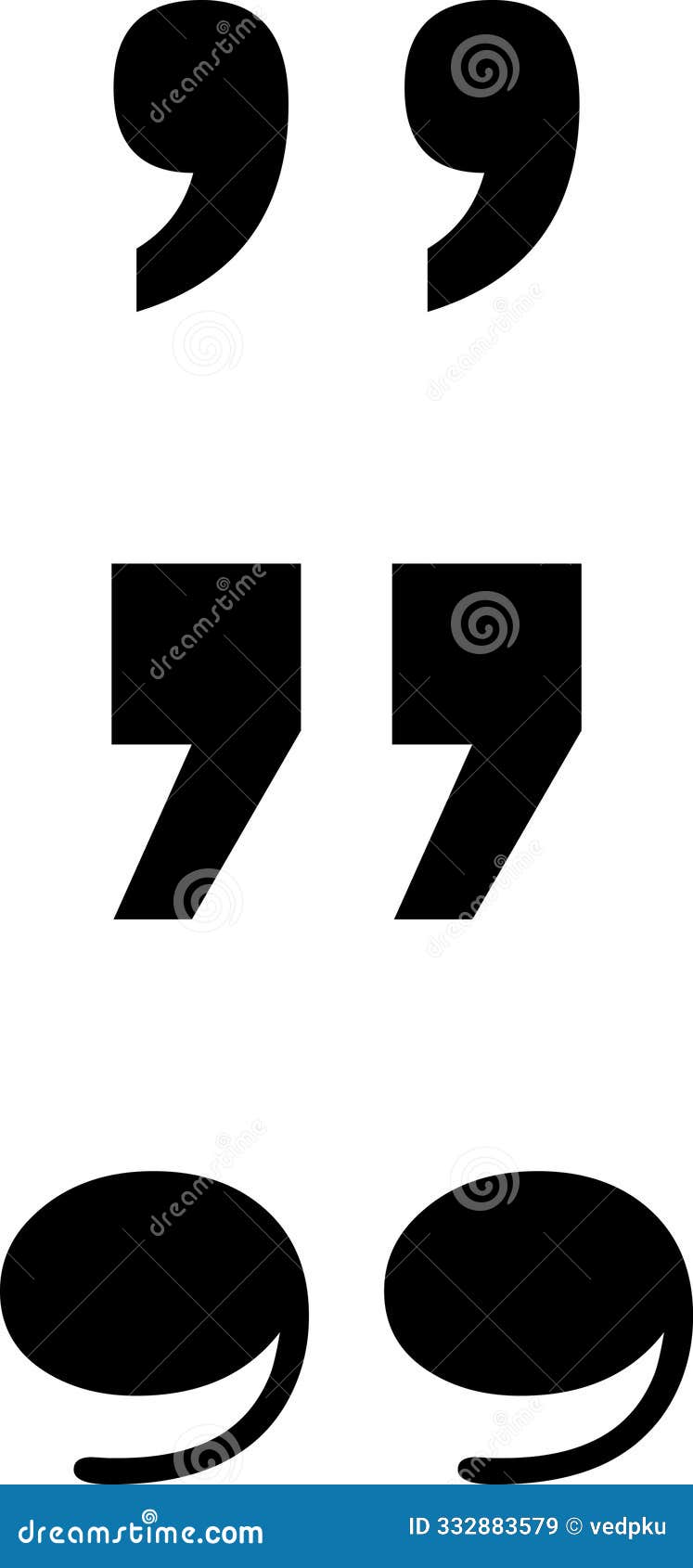 Collection Of Quotation Marks, Speech Marks, Quote Sign Icons. Black ...