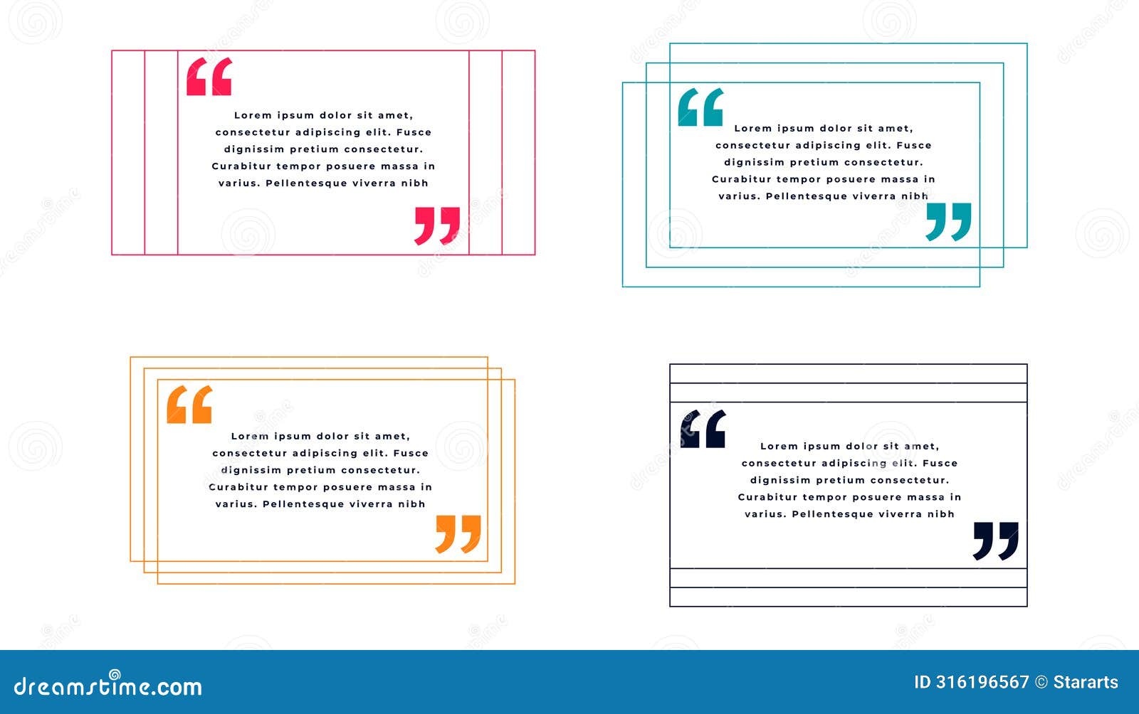 Collection Of Quote Box Frames And Icons. Text In Brackets. Blank ...