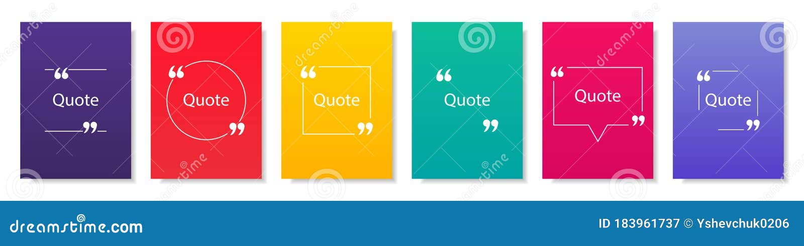 Collection of Quote Box Frames and Icons. Text in Brackets. Blank ...