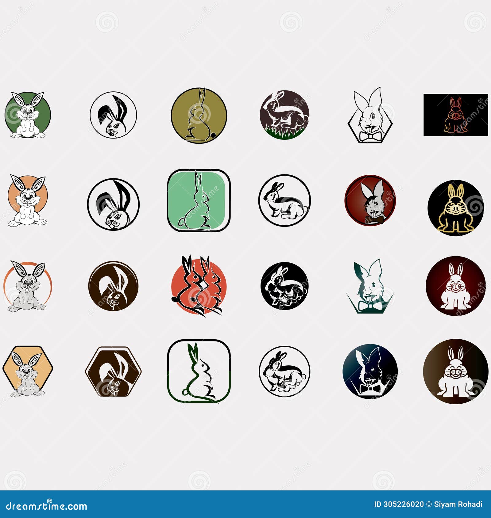 Collection of rabbit logos stock illustration. Illustration of icon ...