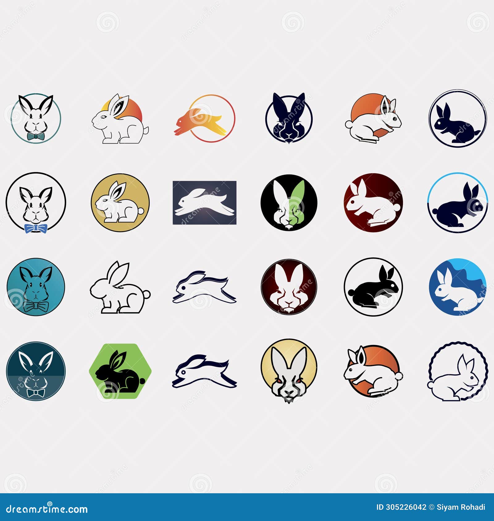 Collection of rabbit logos stock illustration. Illustration of drawing ...