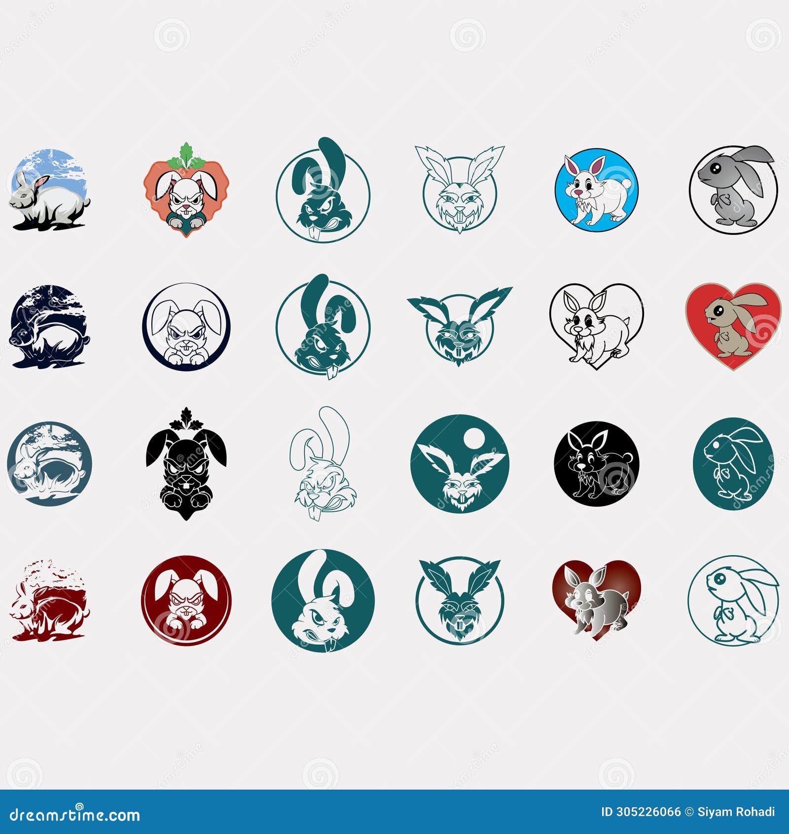 Collection of rabbit logos stock illustration. Illustration of spring ...