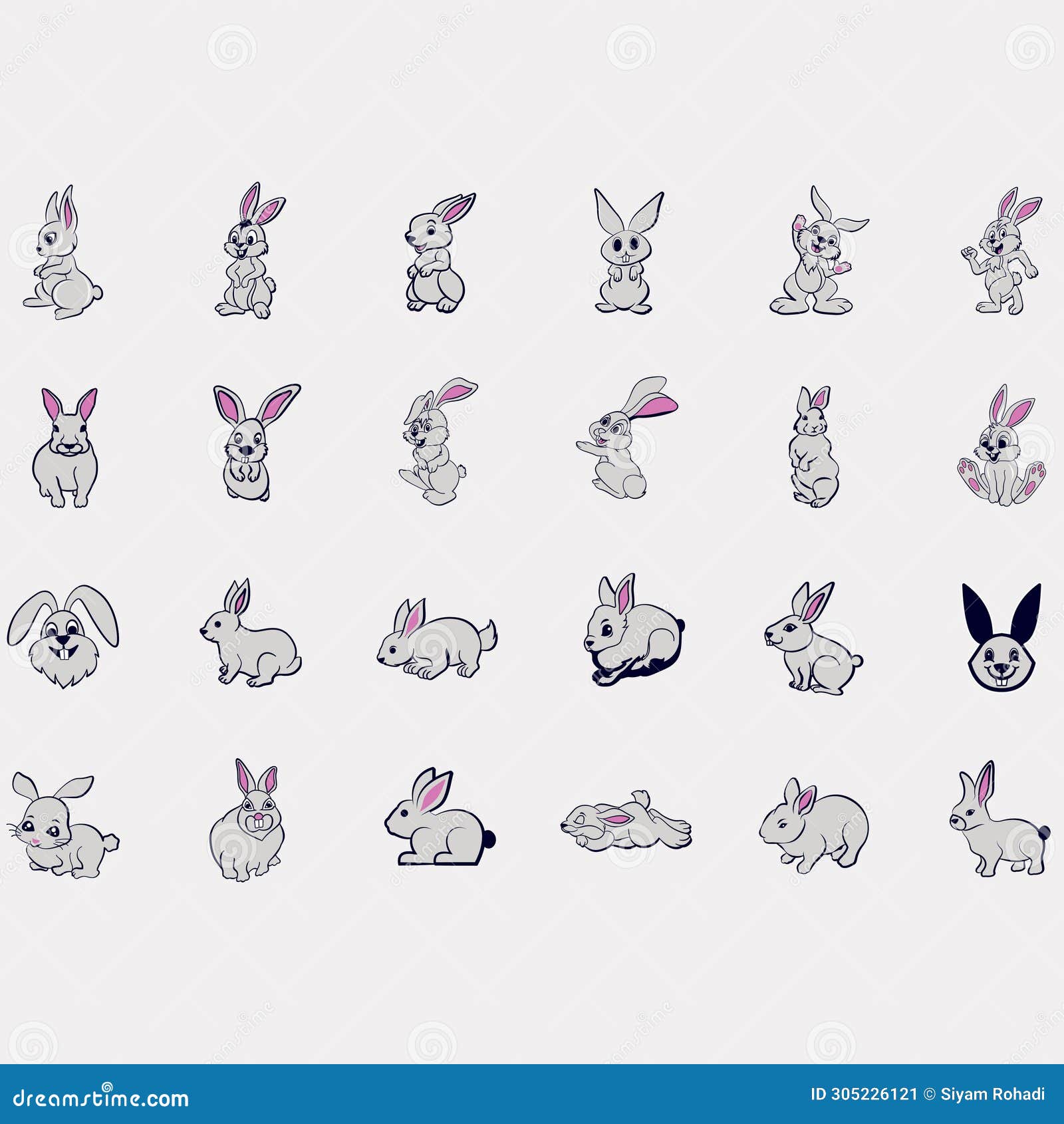 Collection of rabbit logos stock illustration. Illustration of business ...