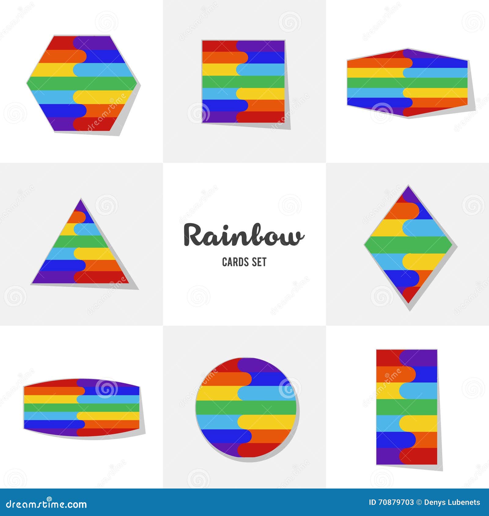 Collection Rainbow cards stock vector. Illustration of banner - 70879703