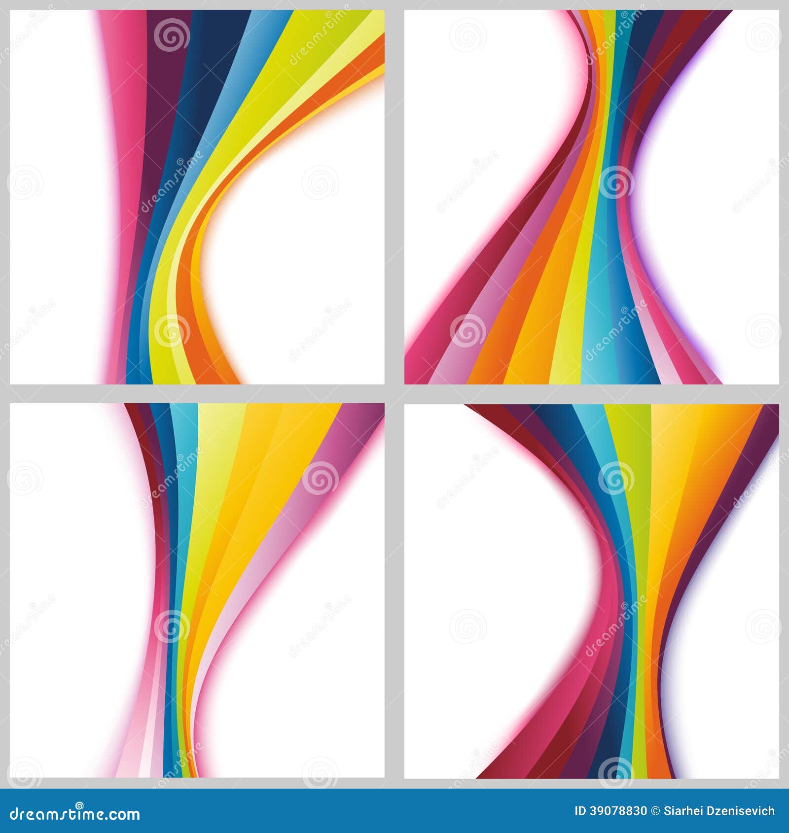 Collection Rainbow Cards Templates Stock Vector - Illustration of ...