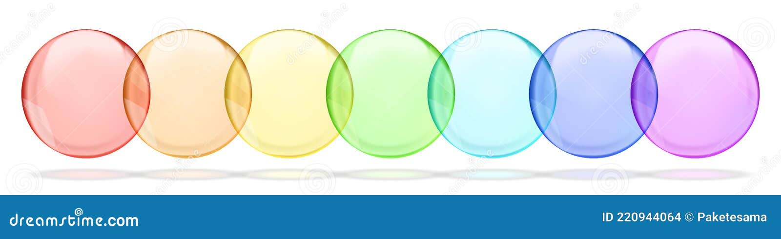 Collection of Rainbow Colored Transparent Round Bubbles Stock Vector ...