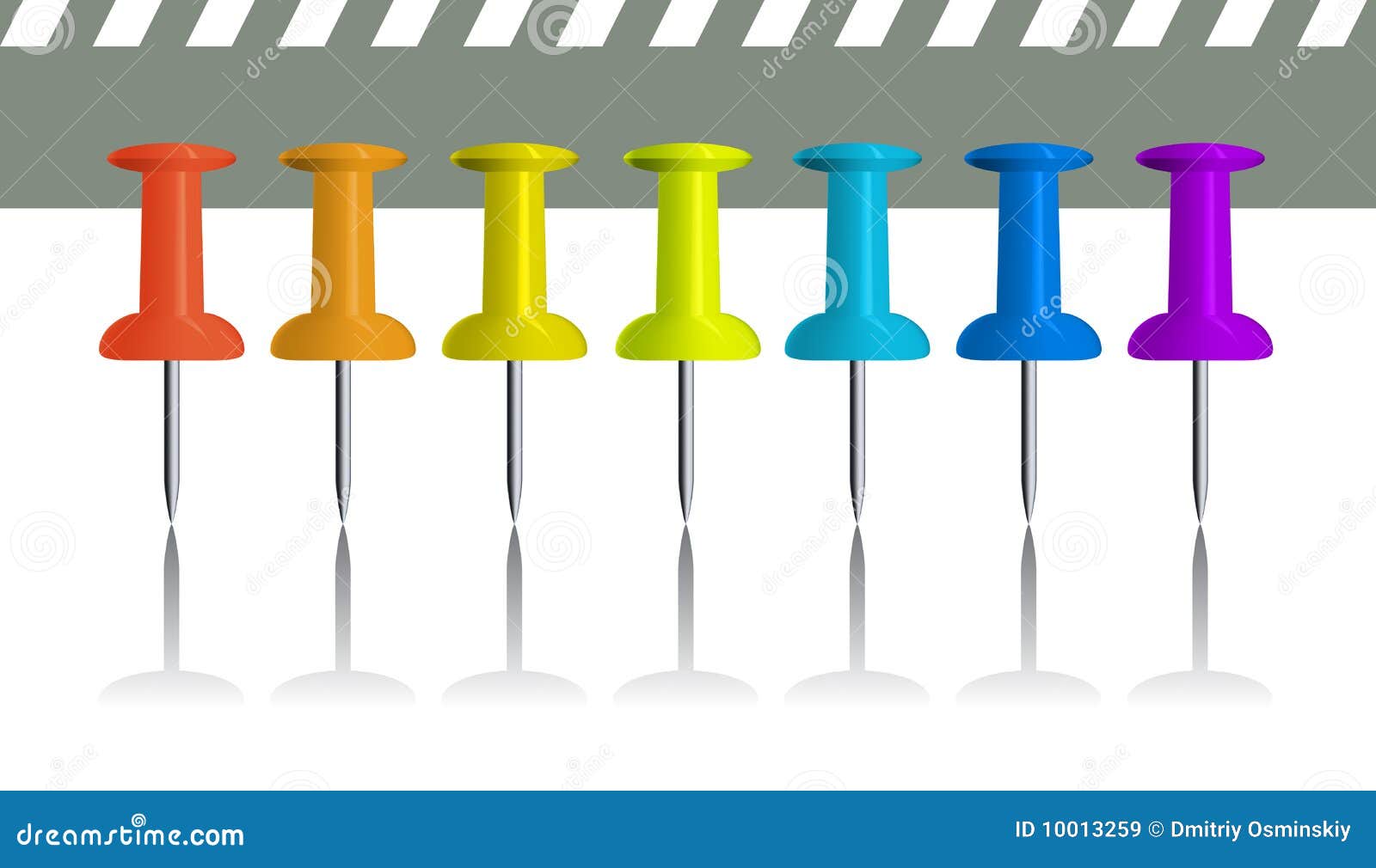 Collection of Rainbow Colour Writing Pins Stock Vector - Illustration ...