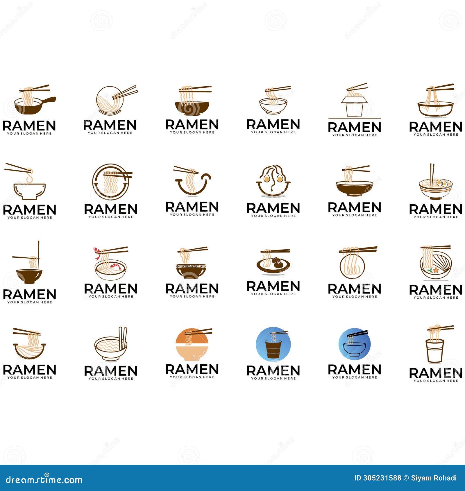 Collection of ramen logos stock illustration. Illustration of little ...