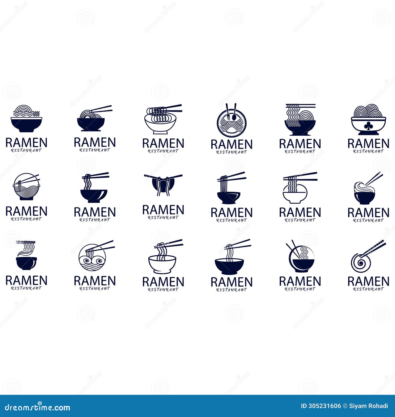 Collection of ramen logos stock illustration. Illustration of drawing ...