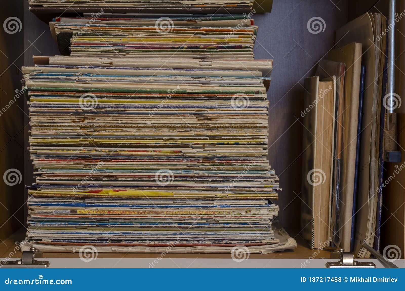 Collection of Random Magazines Stock Photo - Image of files, library ...