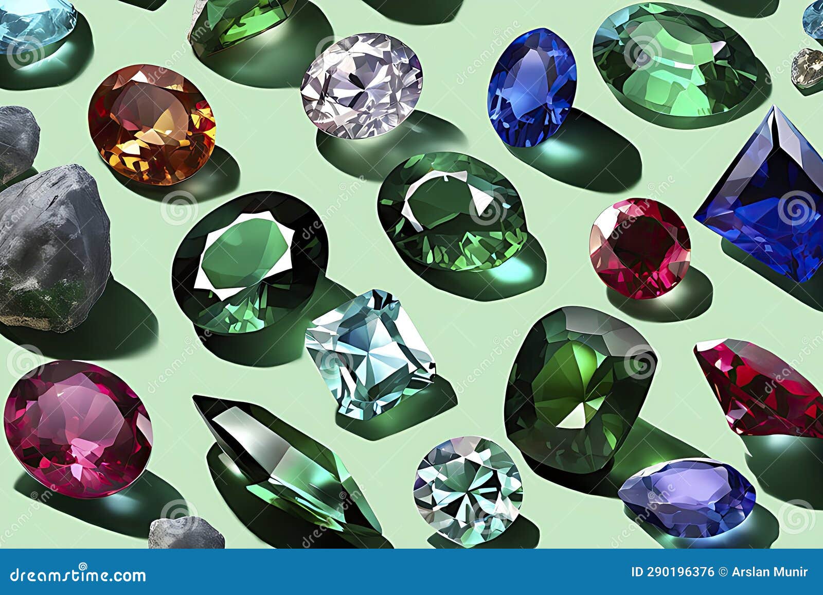 A Collection of Rare Gemstones Stock Illustration - Illustration of ...
