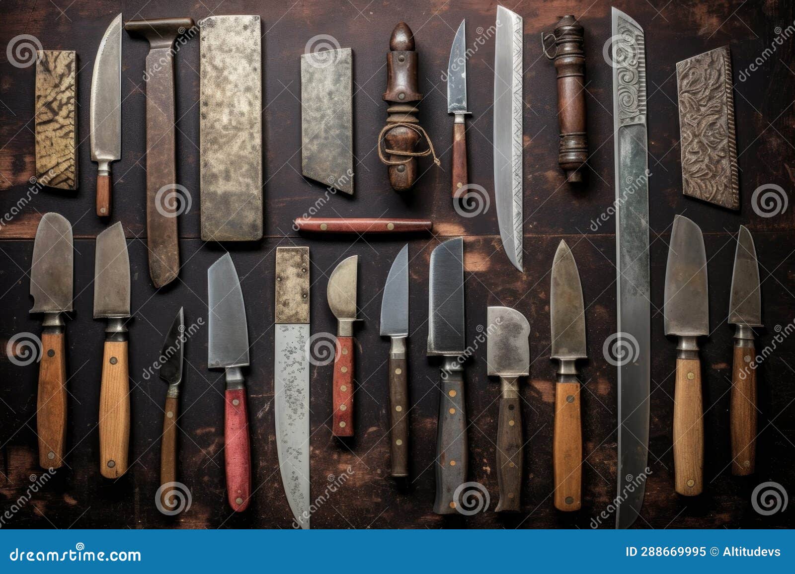 Collection of Raw Materials Used for Knife Making Stock Image - Image ...