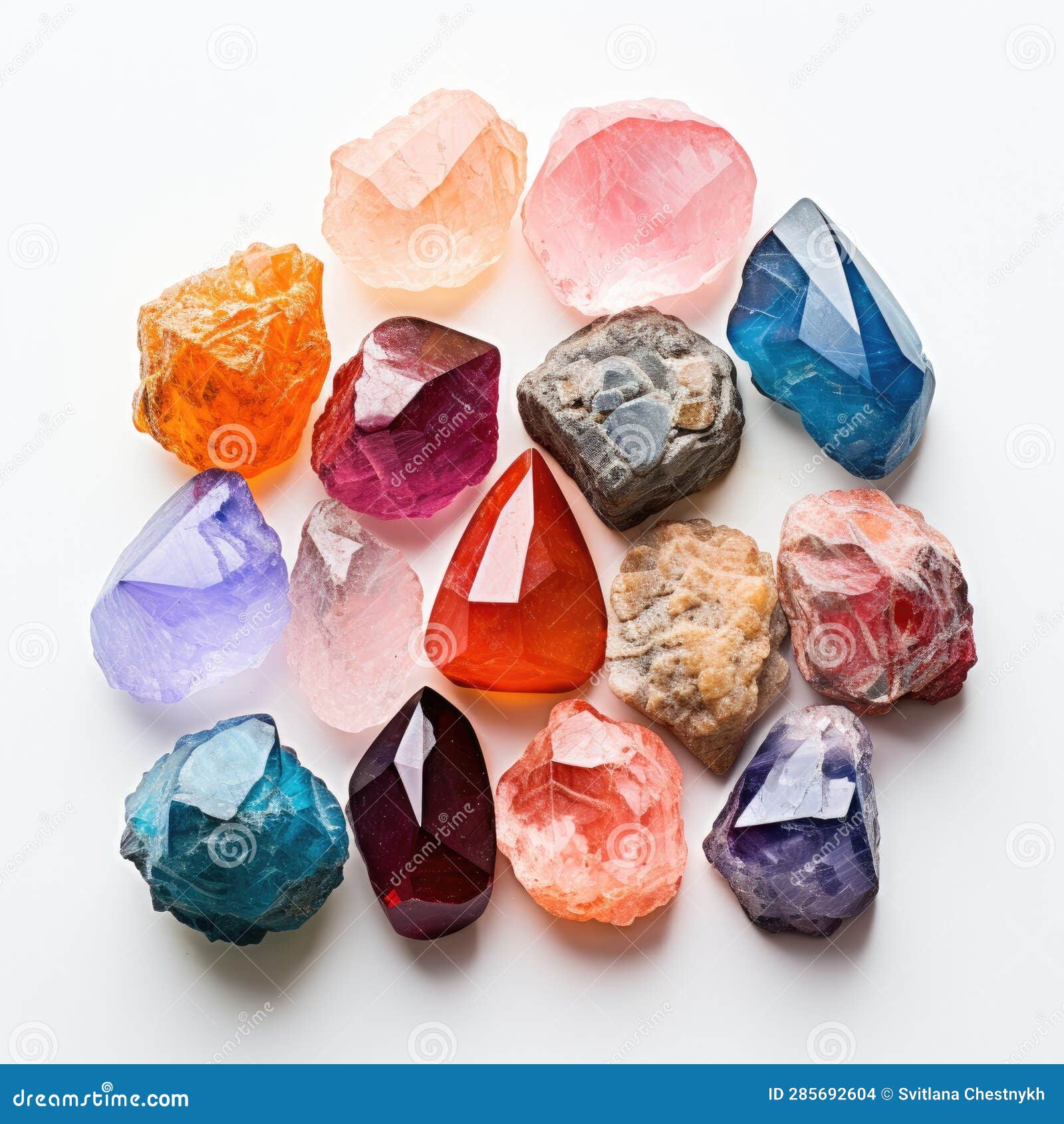 Collection of Raw Natural Gem Crystals, Multicolored Stock Photo ...