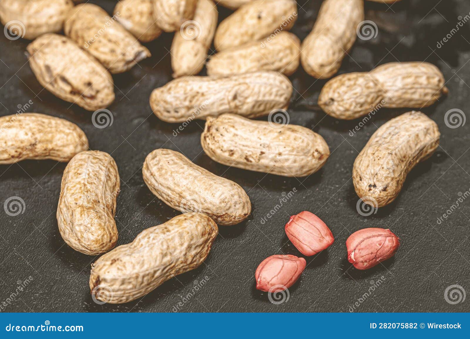 Collection of Raw, Organic Peanuts Arranged on a Wooden Surface Stock ...