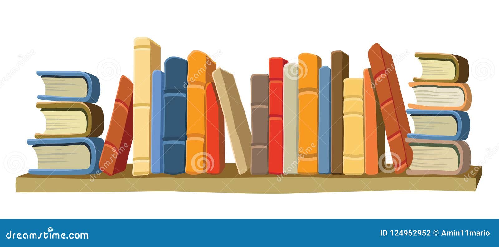 Collection of Reading Books Stock Illustration - Illustration of ...