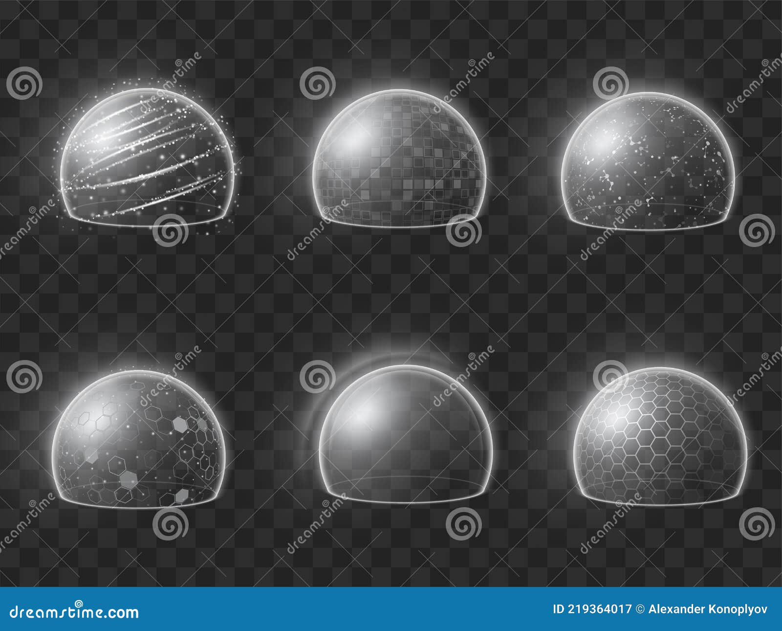 Collection Realistic Bubble Shield Vector Illustration Energy or ...