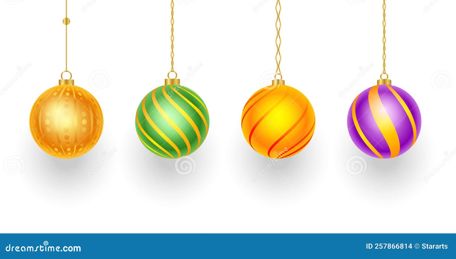 Collection of Realistic Christmas Bauble Design for Xmas Celebration ...