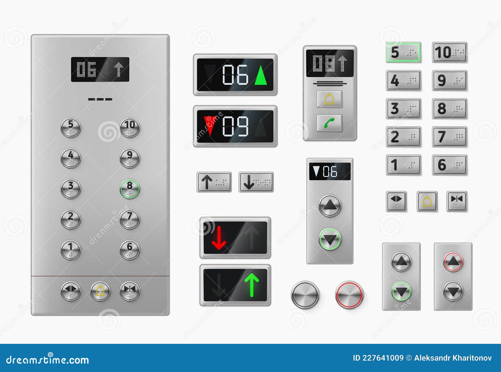 Elevator Numbers Arrows LED Indicator Stock Photography | CartoonDealer ...