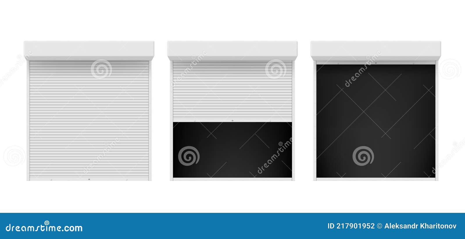 Windows With Rolling Shutters Vector Illustration | CartoonDealer.com ...