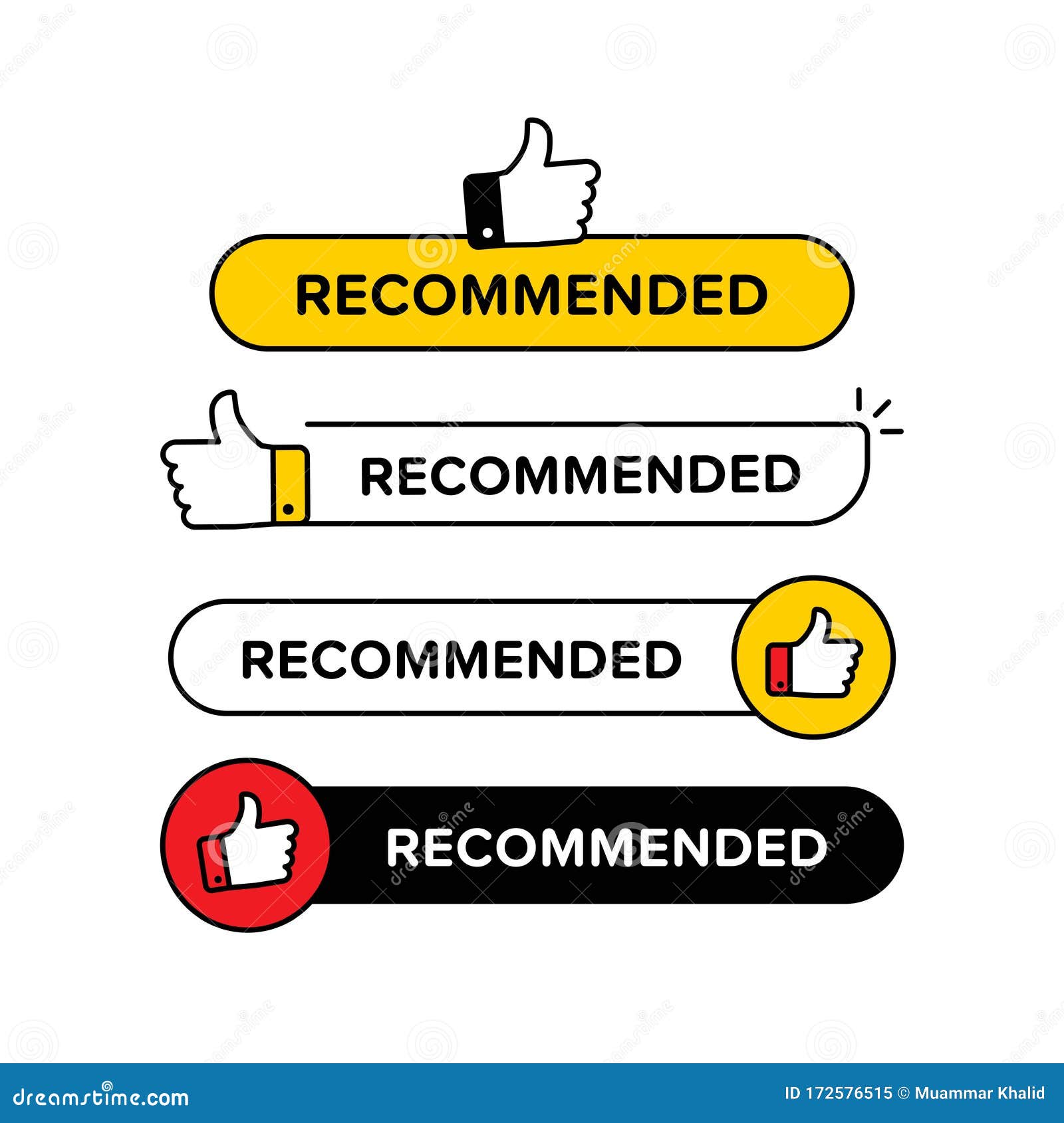 Recommended Banner. Paper Tag For Recommend With Thumbs Up. Advertising ...