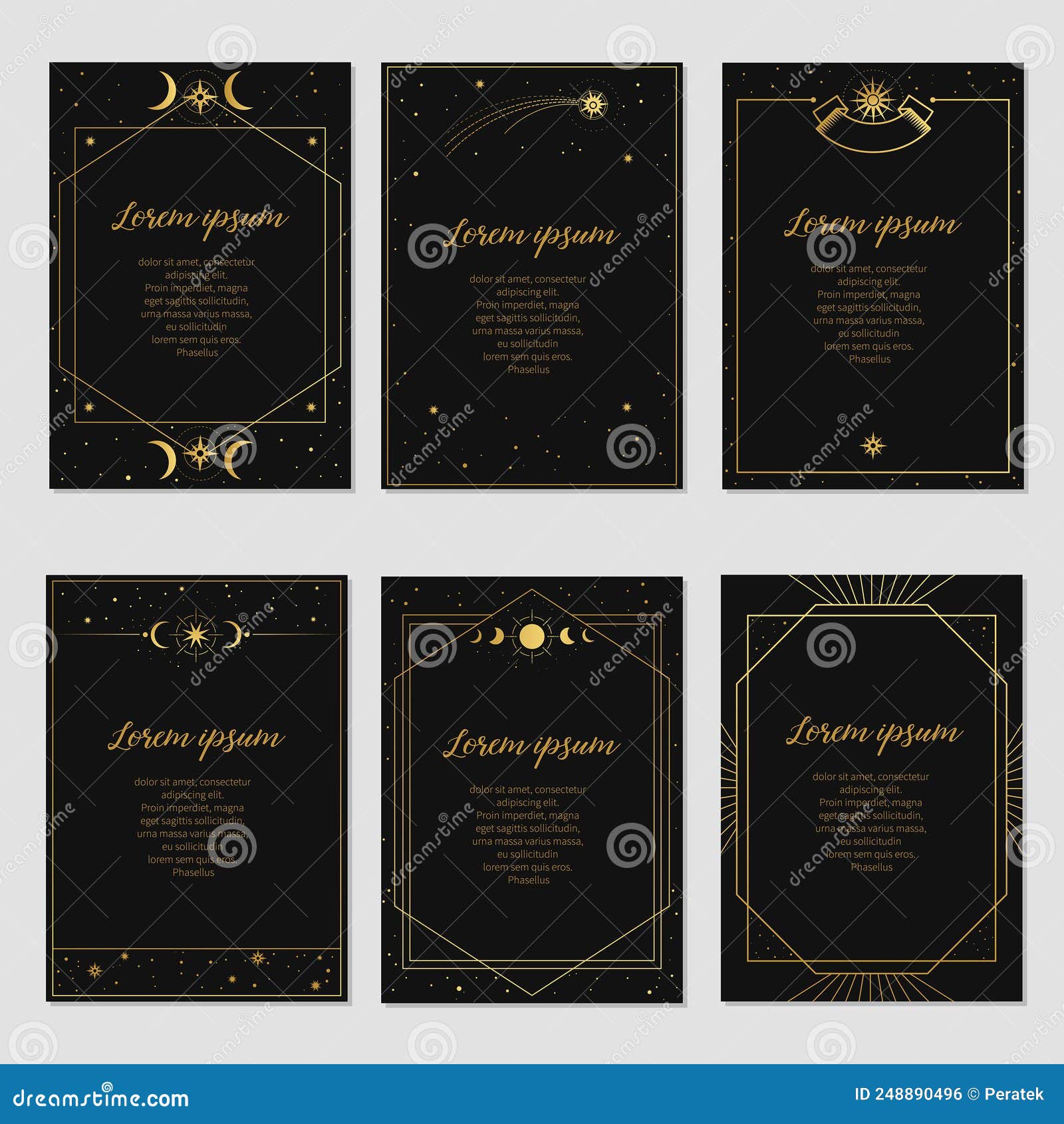 Collection of Rectangular Card Designs Stock Vector - Illustration of ...