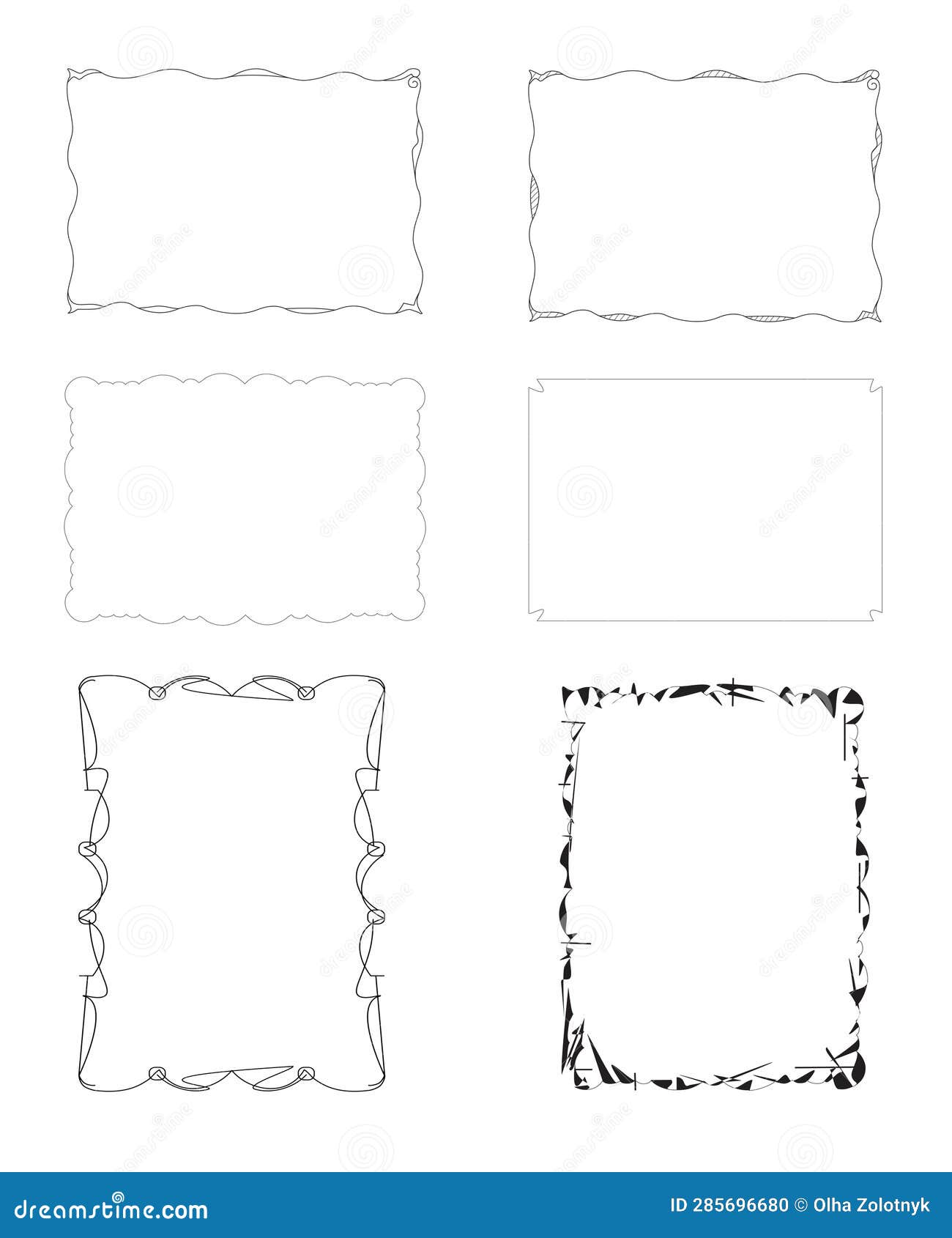 Collection of Rectangular Frames Vector Image Stock Vector ...