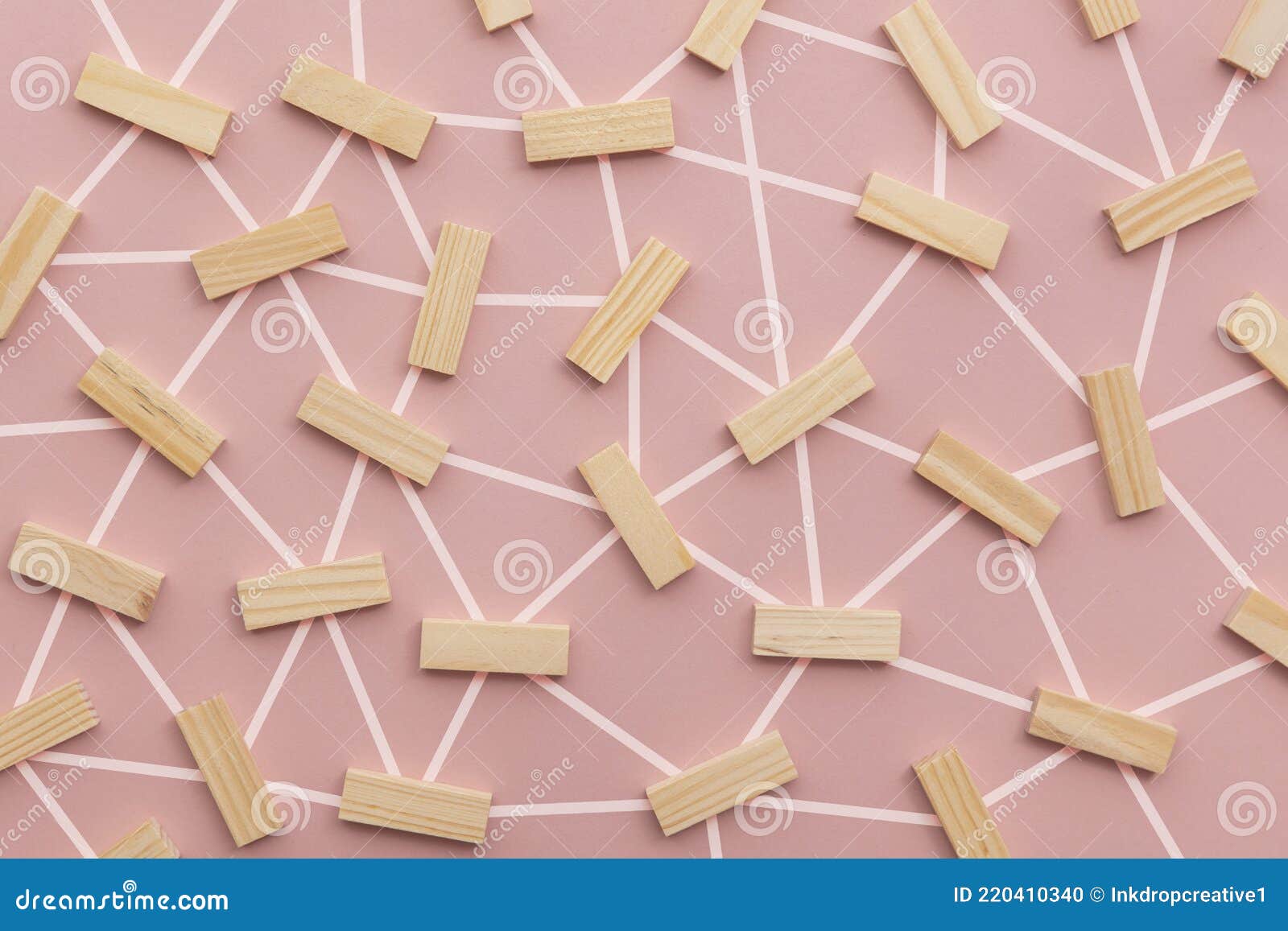 Collection of Rectangular Wooden Blocks Connected in a Mesh Stock Photo ...