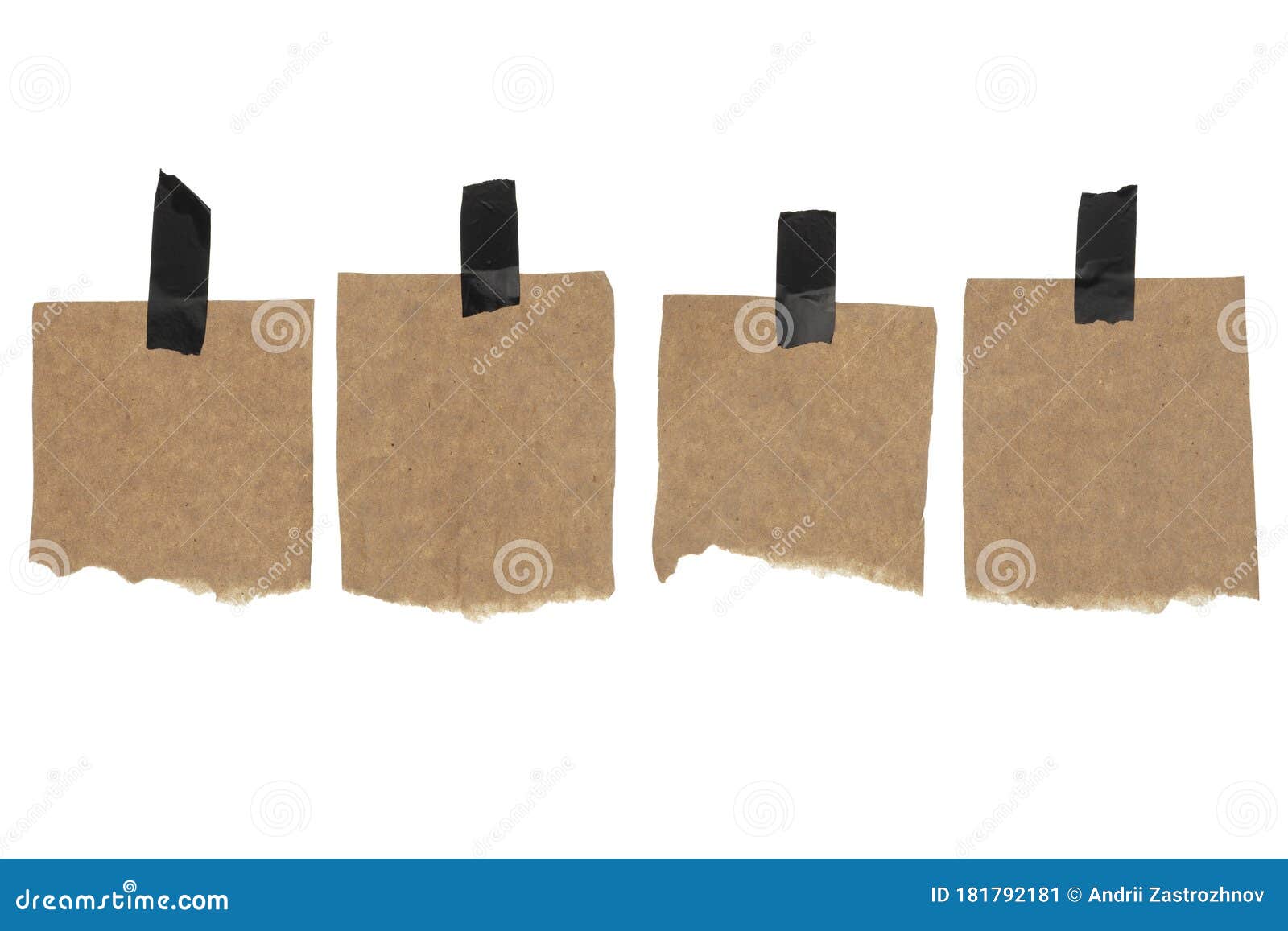 Collection of Recyclable Paper Sticky Note with Tape, Empty Mockup ...