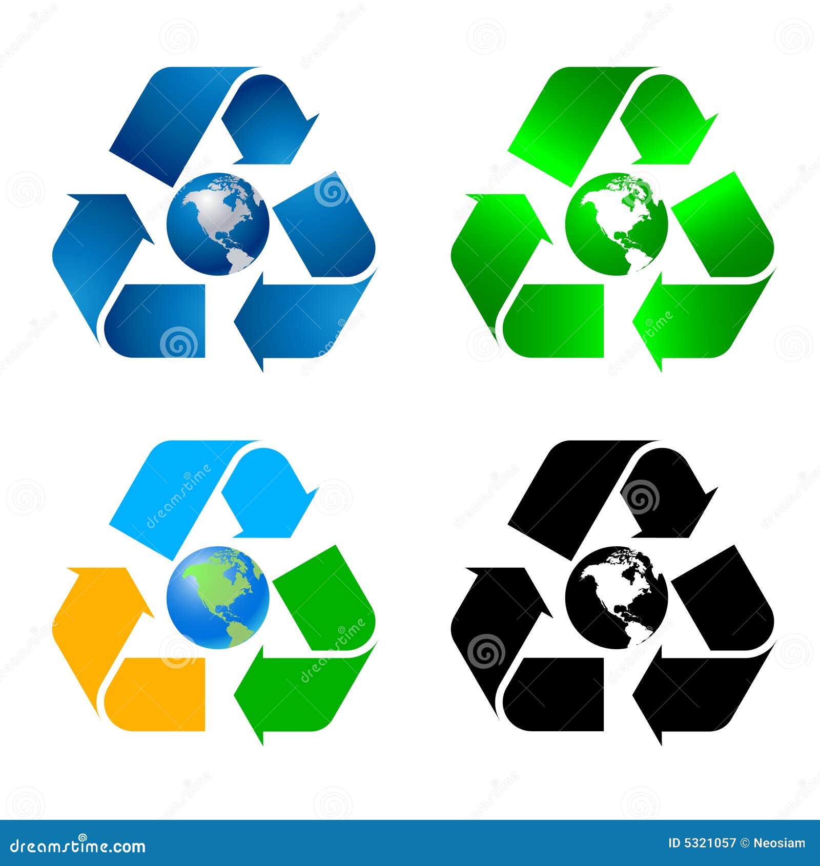 Collection of Recycle Symbols Stock Vector - Illustration of drawn ...