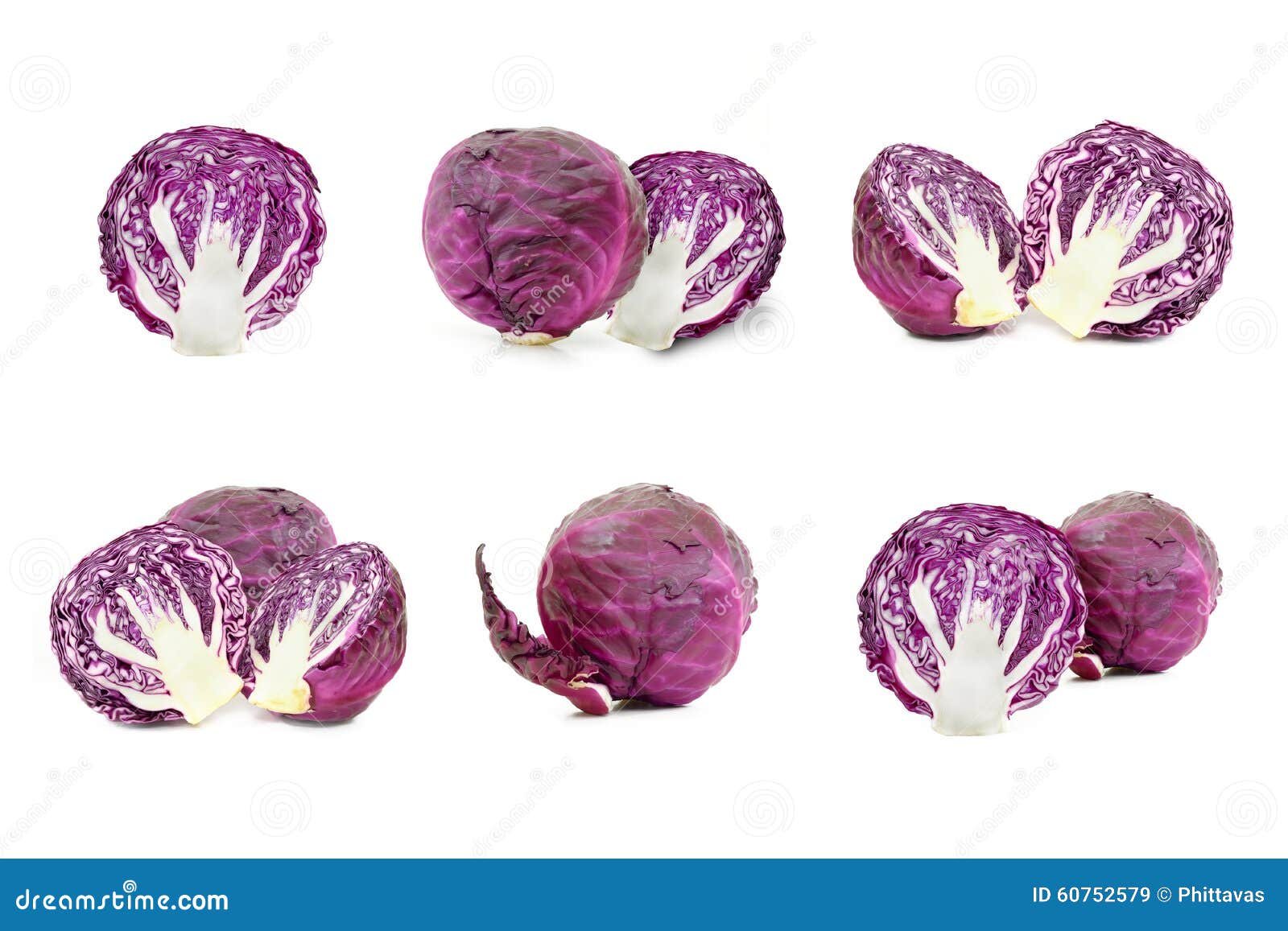 Collection Red Cabbage on a White Background Stock Image - Image of ...