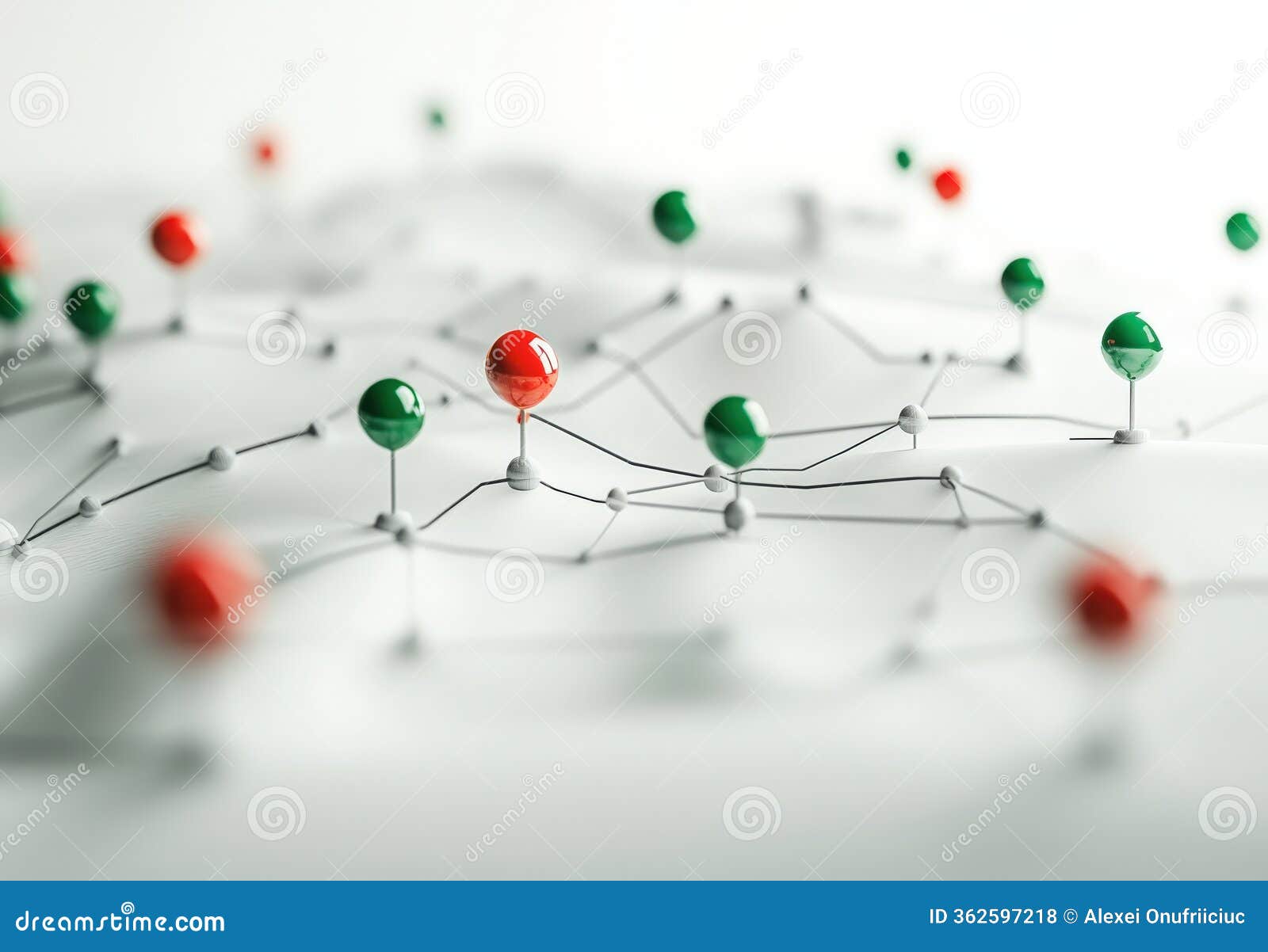 A Collection of Red and Green Pins are Interconnected with Each Other ...