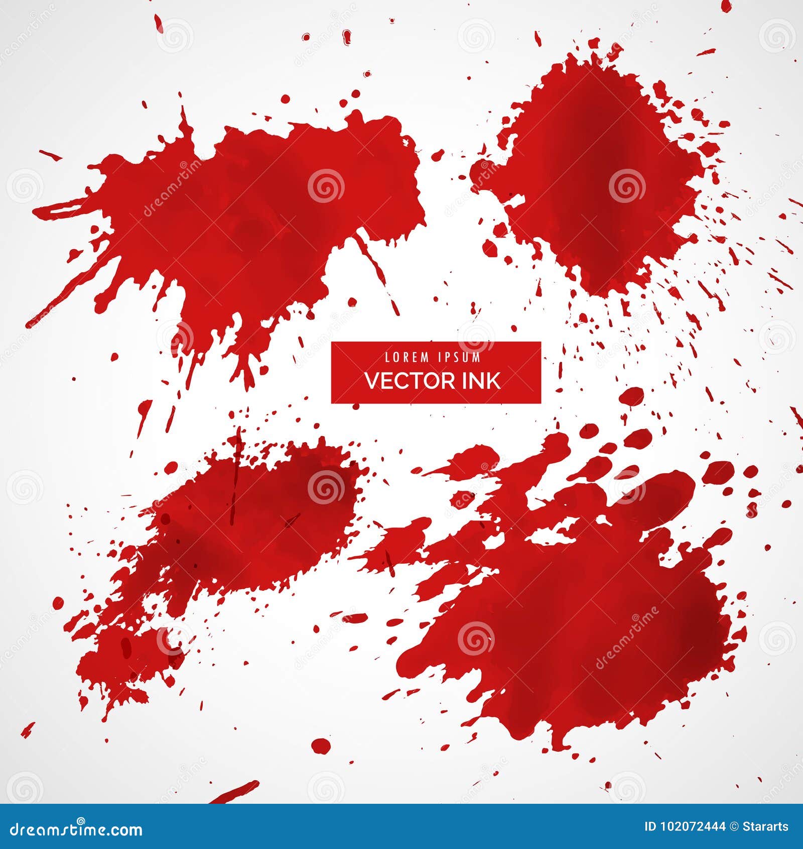 Collection of Red Ink Splatter Vector Stock Vector - Illustration of ...