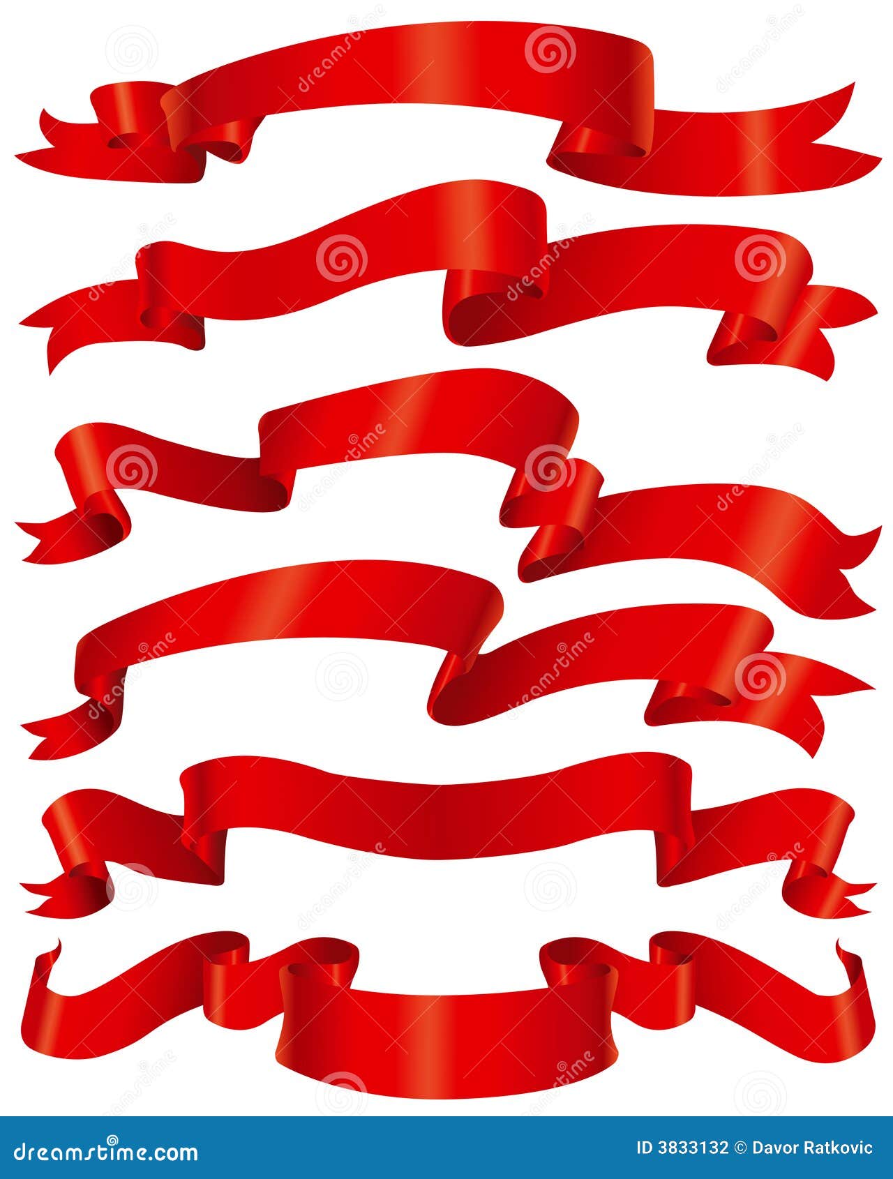 Collection of red ribbons stock vector. Illustration of ribbons - 3833132