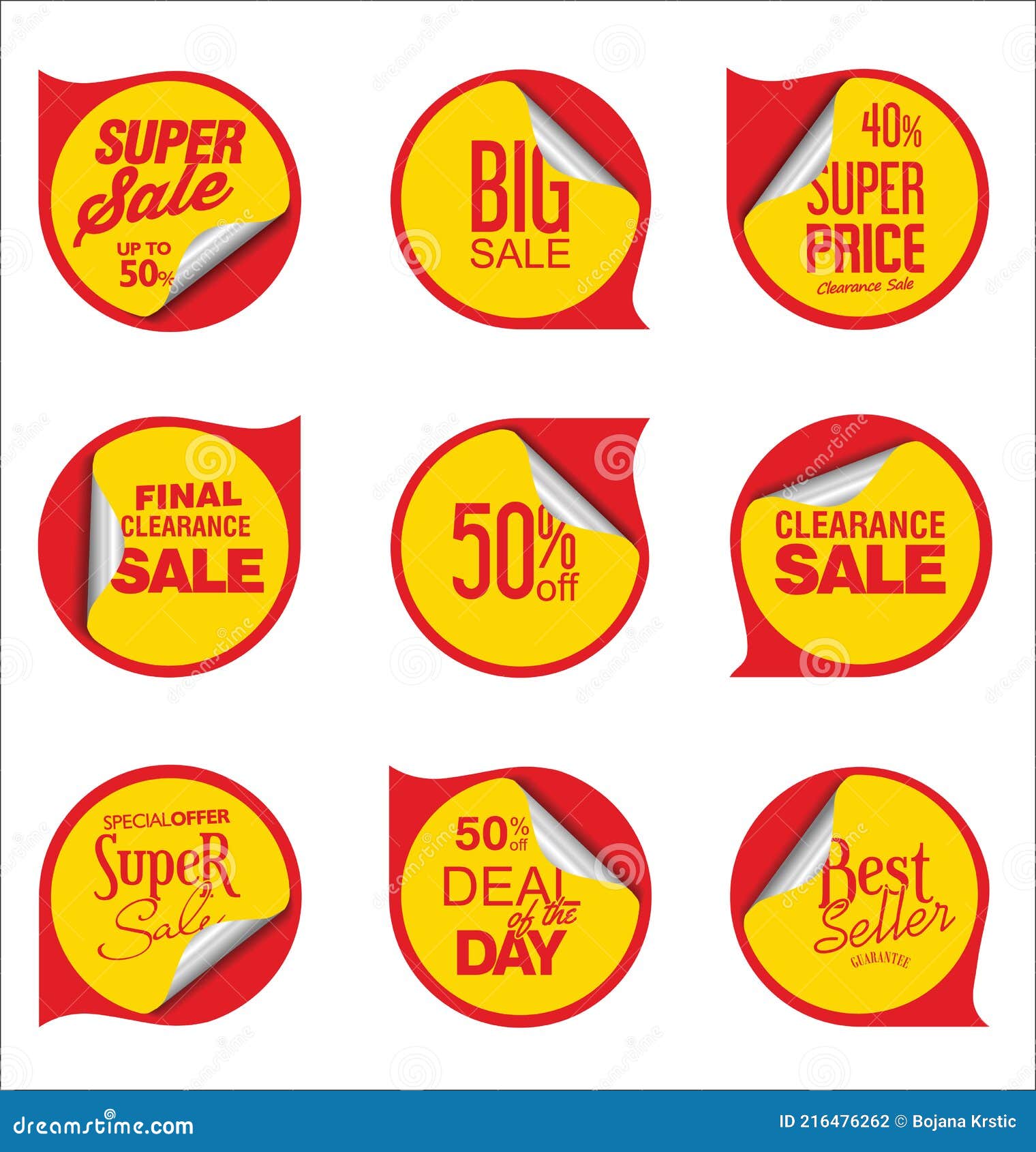 Collection of Red Sale Stickers and Tags Stock Vector - Illustration of ...