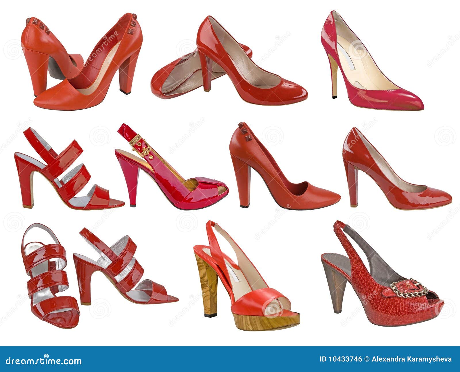 Collection red shoes stock photo. Image of clothes, classic - 10433746