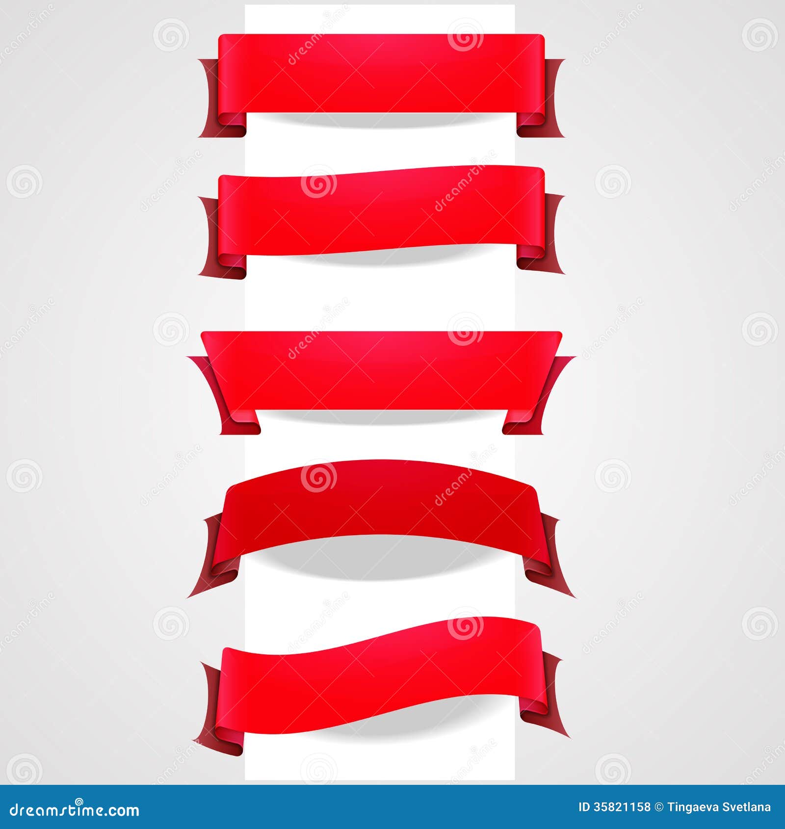 Collection of Red Tape Banners Stock Vector - Illustration of empty ...