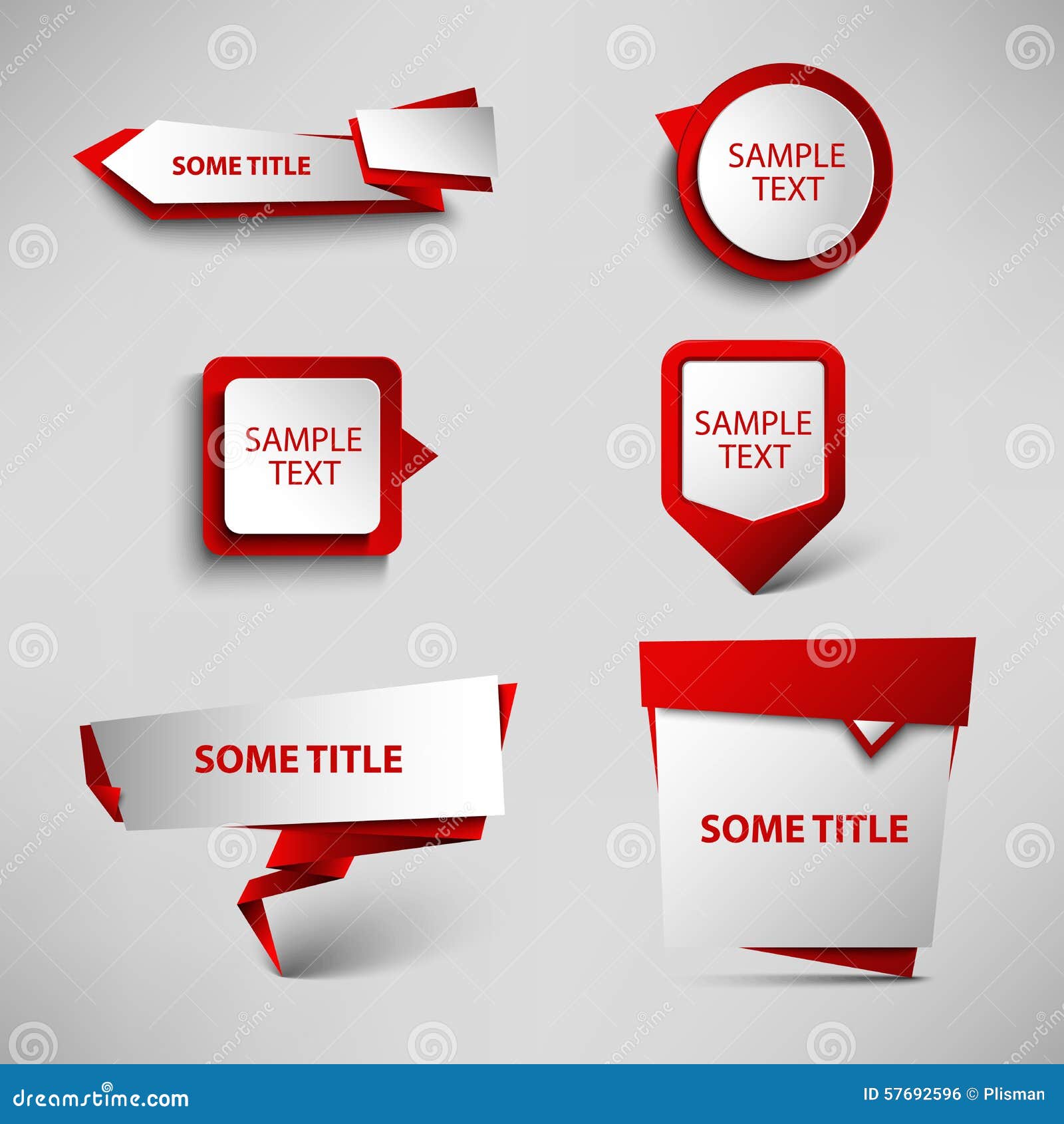 Collection Red Web Pointers Design Template Stock Vector - Illustration ...