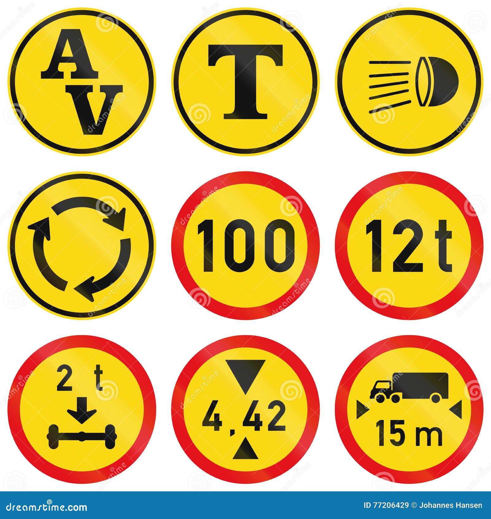 Collection of Regulatory Road Signs Used in Botswana Stock Illustration ...