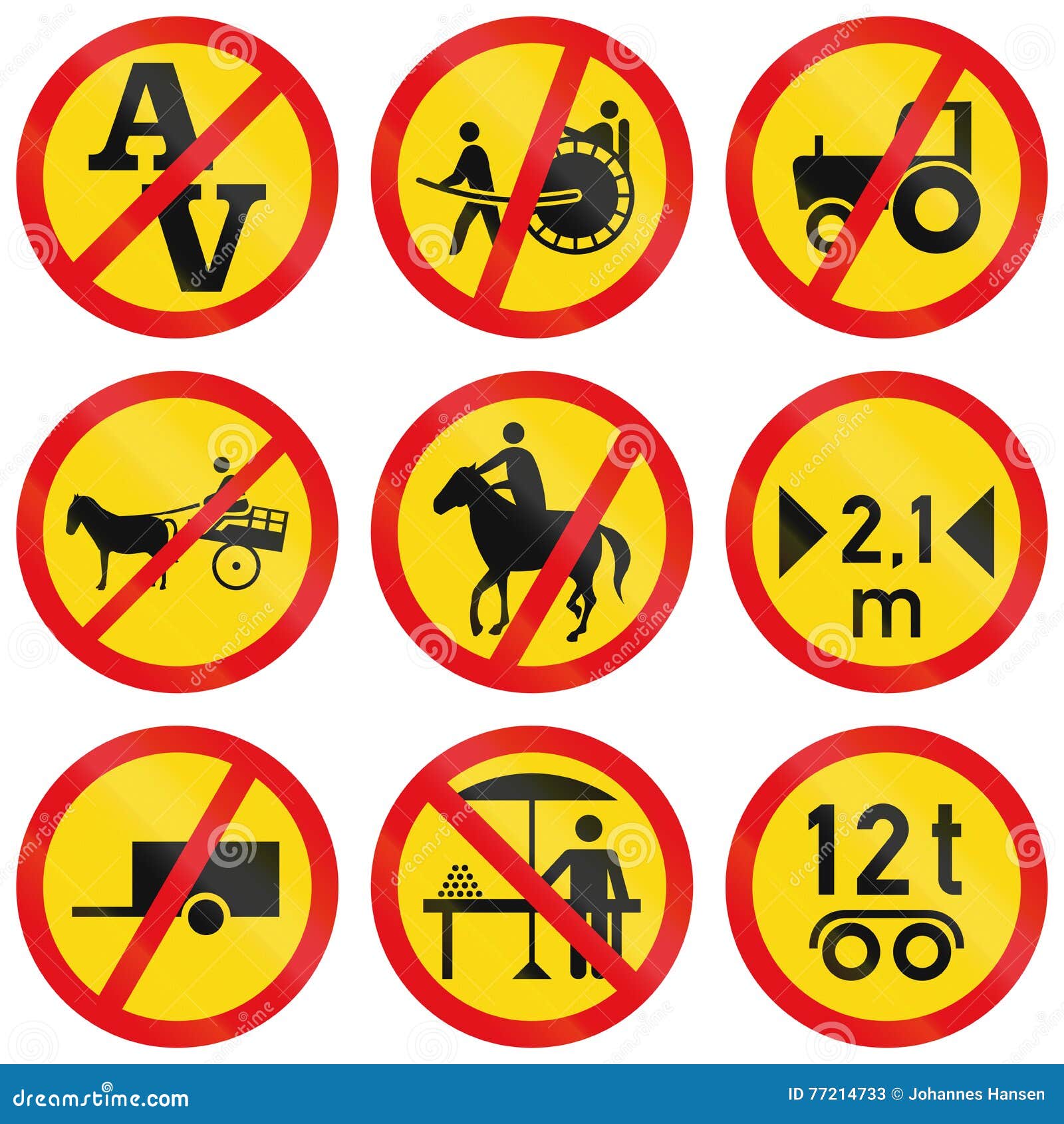 Collection of Regulatory Road Signs Used in Botswana Stock Illustration ...