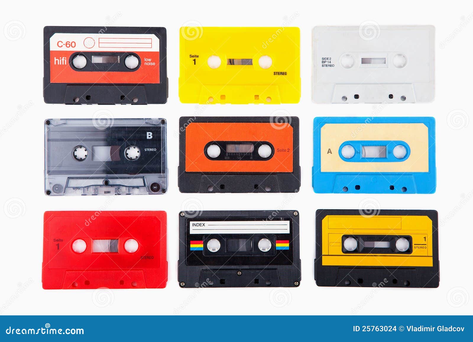 Collection Of Retro Audio Cassettes Stock Photo - Image of mono ...