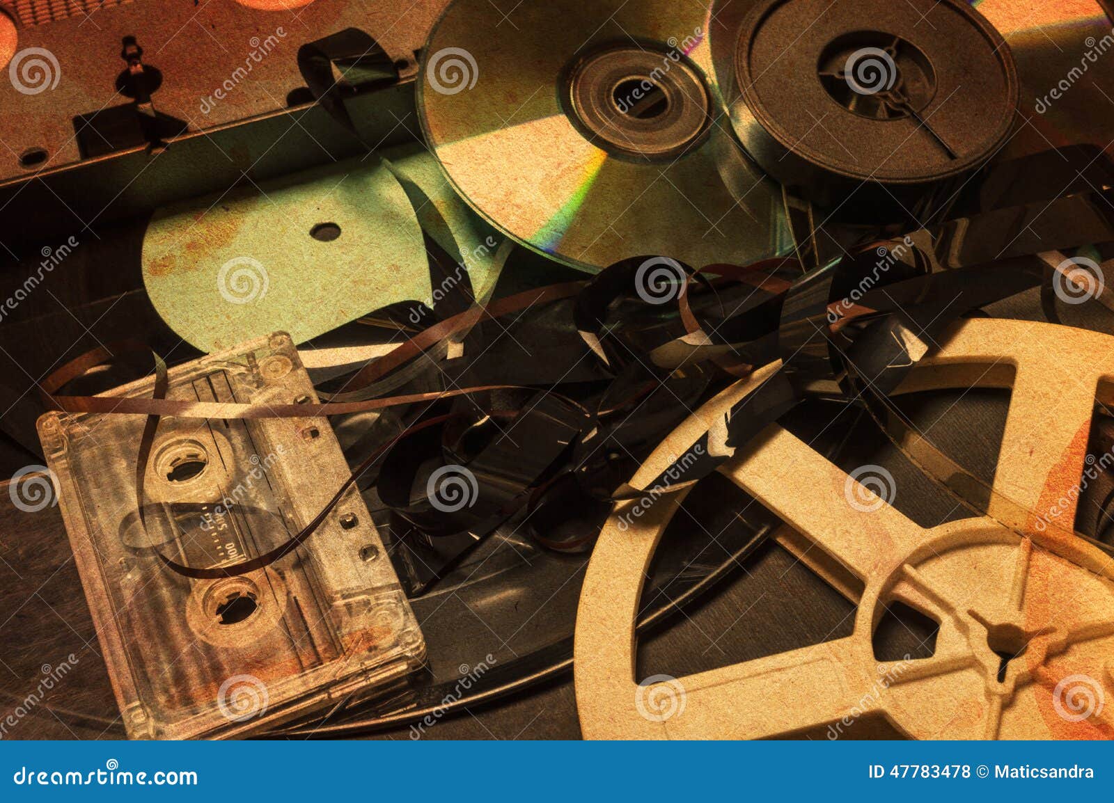Collection of Retro Audio and Video Tapes. Stock Photo - Image of ...