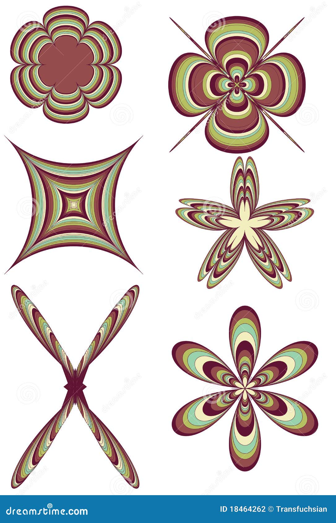 A Collection of Retro Pattern Shapes Stock Vector - Illustration of ...