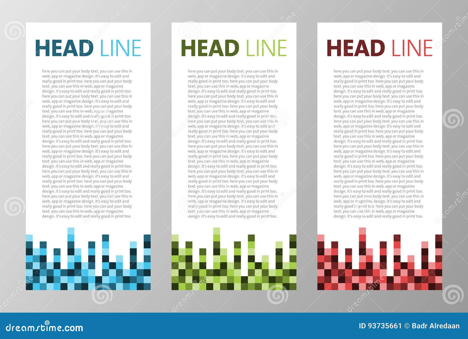 Collection of Retro Square Blocks, Pixels Text Box for Web, App ...