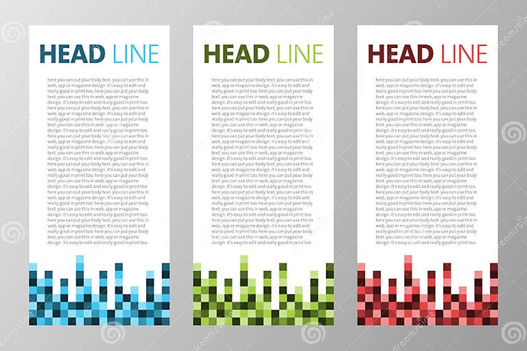 Collection of Retro Square Blocks, Pixels Text Box for Web, App ...